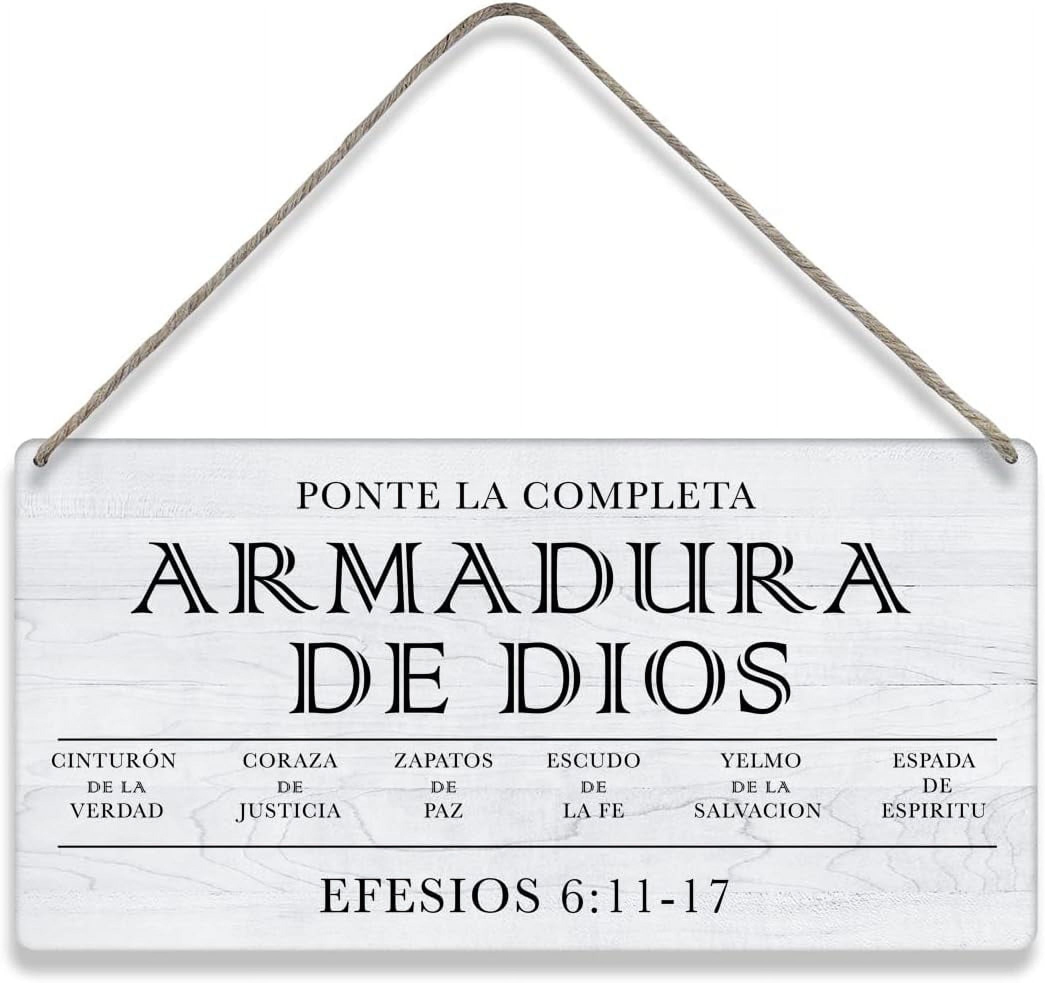 Wood Sign 10x5 Inch Wooden sign,Bible Verse Home Wall Decor La Armadura ...