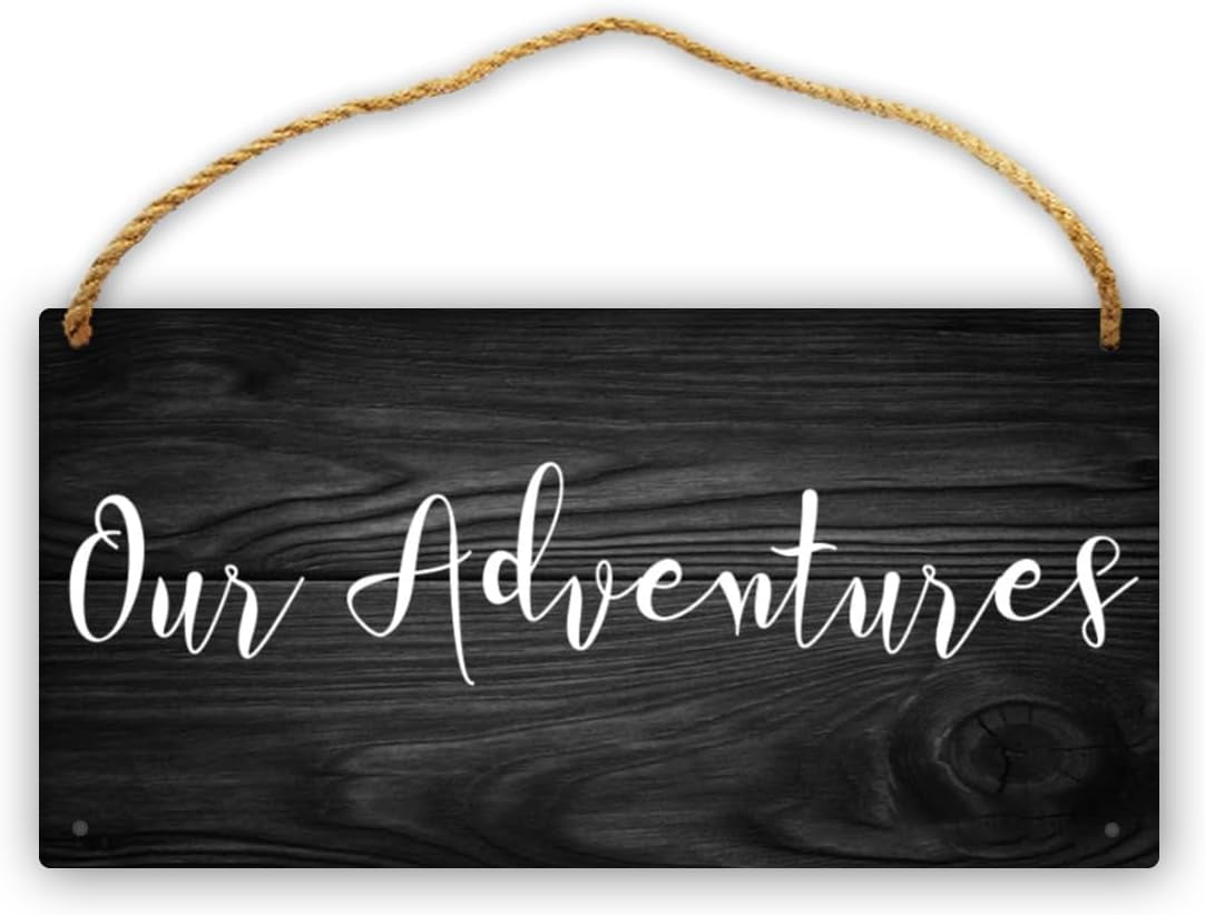 Wood Sign 5x10 Inch Our Adventures Door Welcome Sign Square Wooden Sign ...