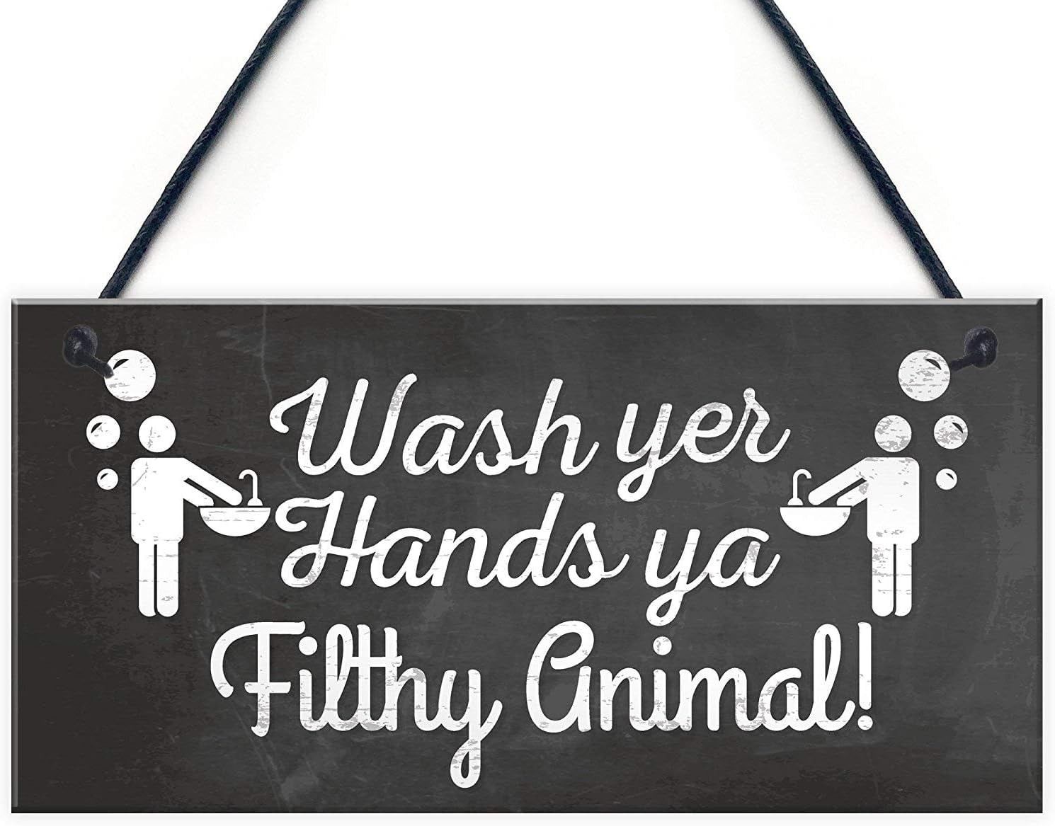 Wood Sign 5x10 Inch Bathroom Toilet Wood Signs Funny Wash Your Hands ...
