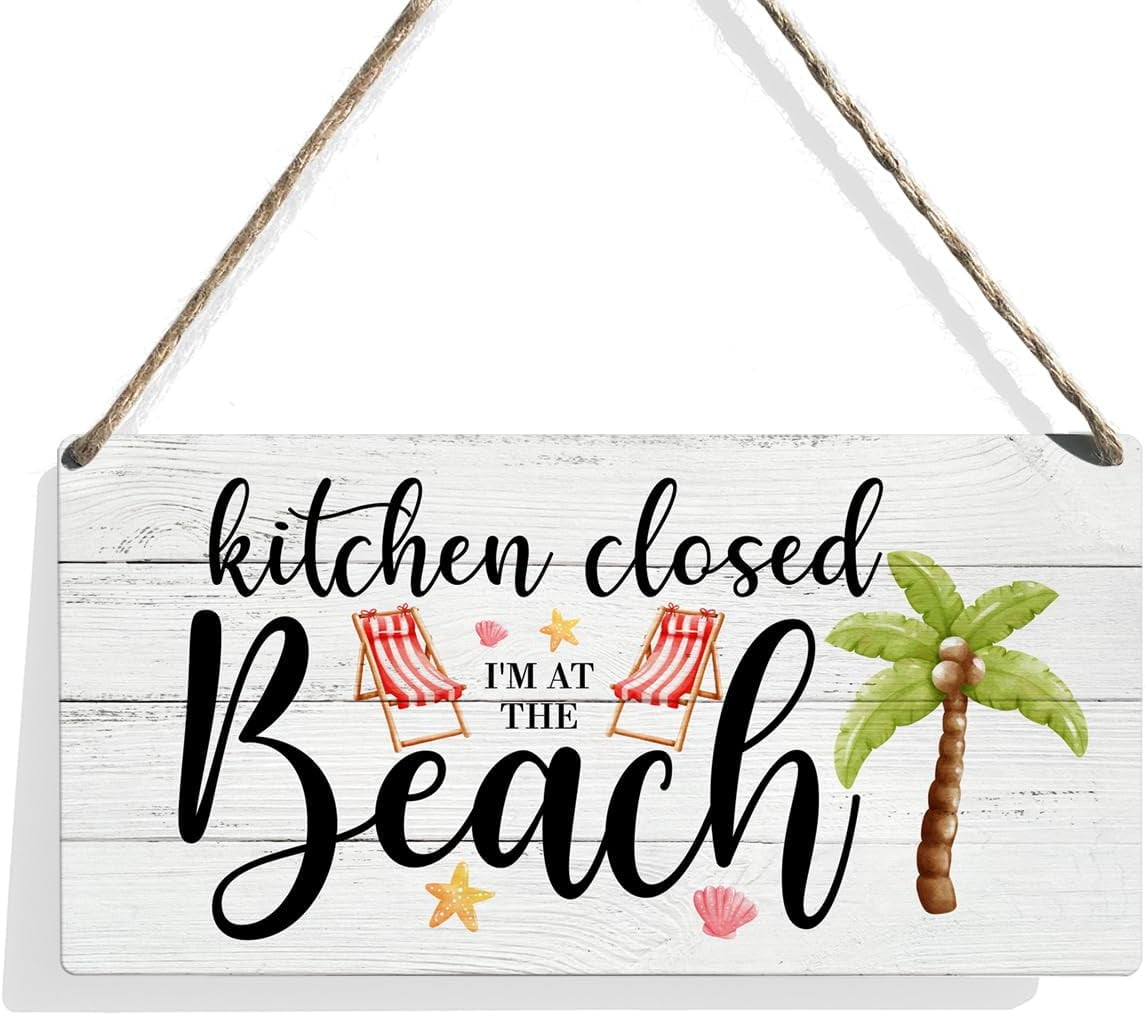 Wood Sign 5x10 Inch Beach Wooden Rustic Signs Home Wall Decor Country ...