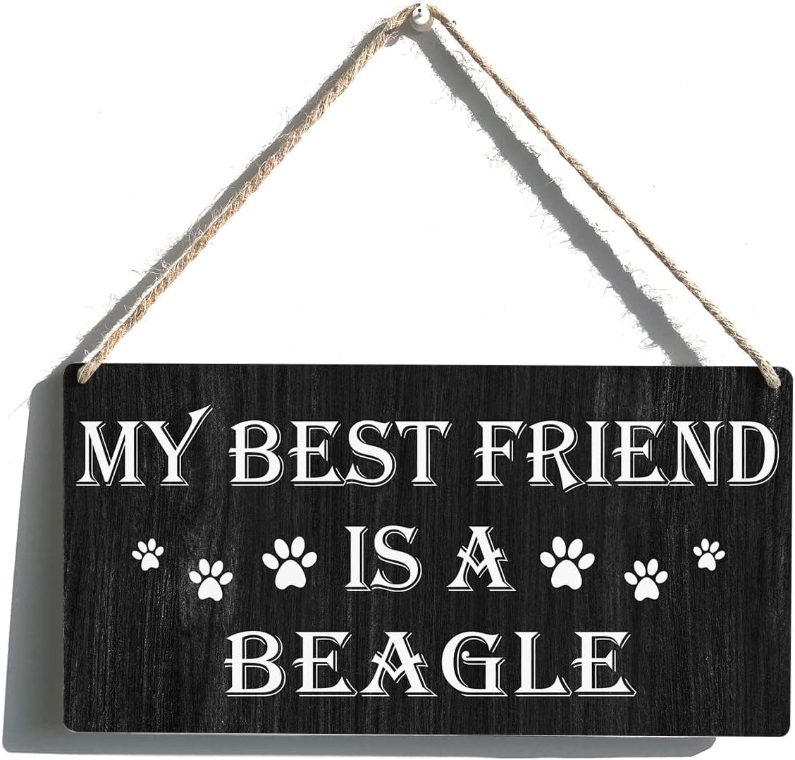 Wood Sign 5x10 Inch Beagle Wood Signs Farmhouse My Best Friend Is A ...