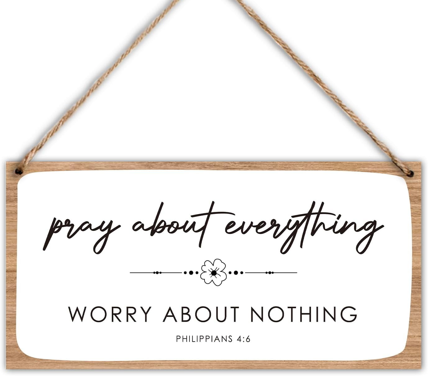 Wood Sign 5x10 Inch Bible Verse Wood Hanging Decor Sign Pray About ...