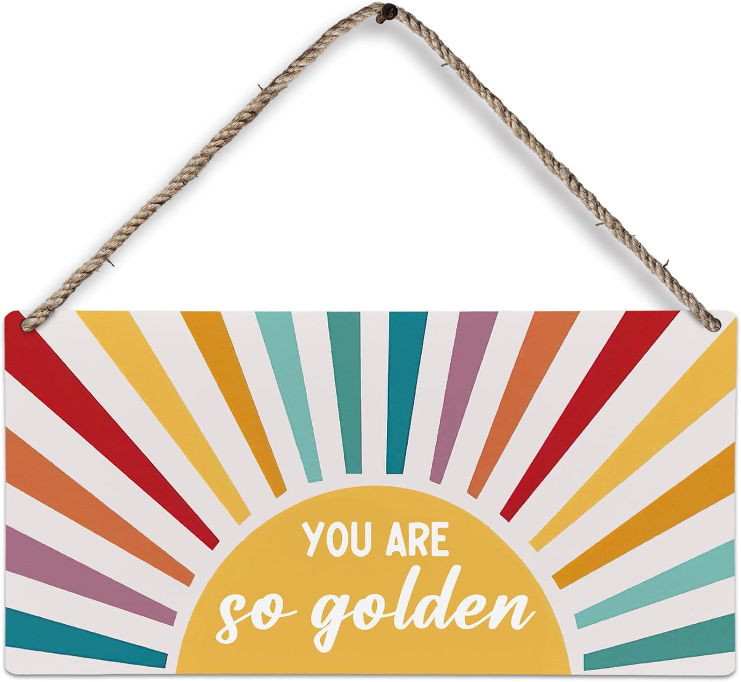 Wood Sign 5x10 Inch Boho Sun Sunrise Colorful Wood Plaque Sign Sunshine ...