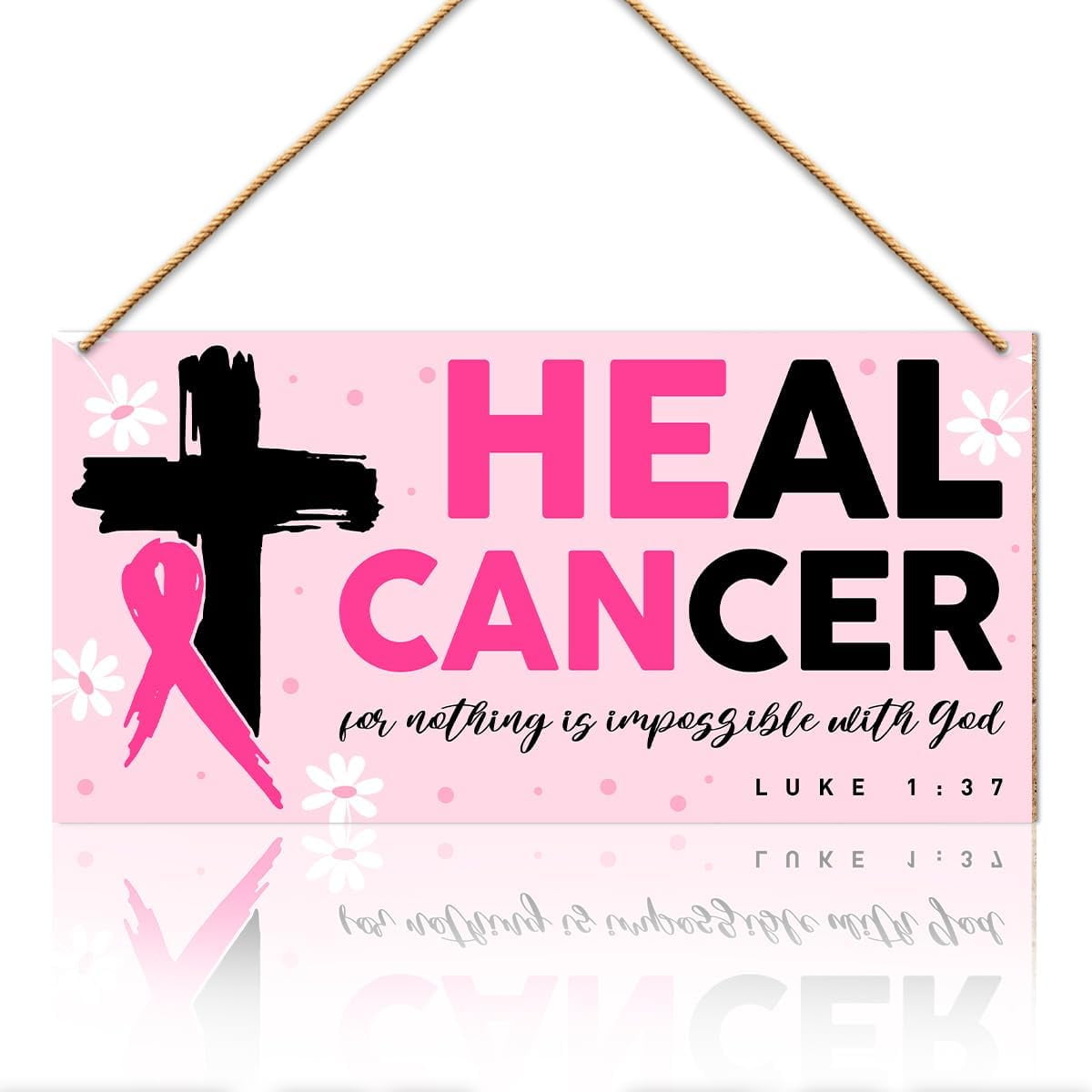 Wood Sign 5x10 Inch Breast Cancer Awareness Decorations Christian ...