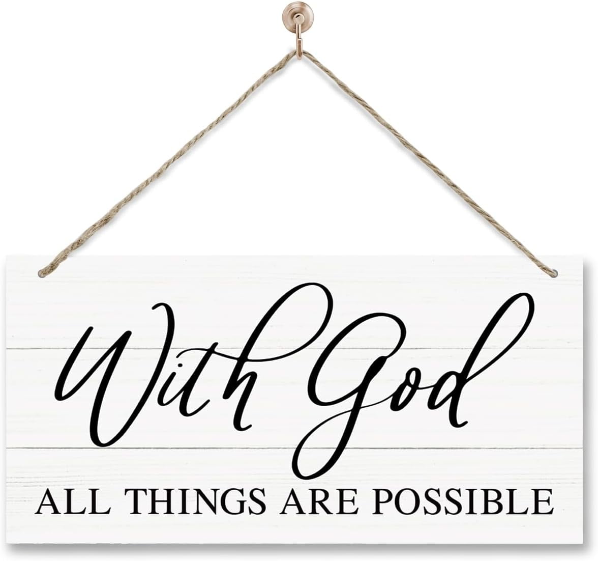 Wood Sign 5x10 Inch Christian With God All Things Are Possible Sign ...