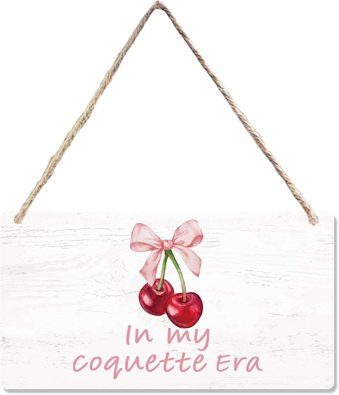 Wood Sign 5x10 Inch Coquette Cherry Bows Wooden Sign Preppy Trendy ...