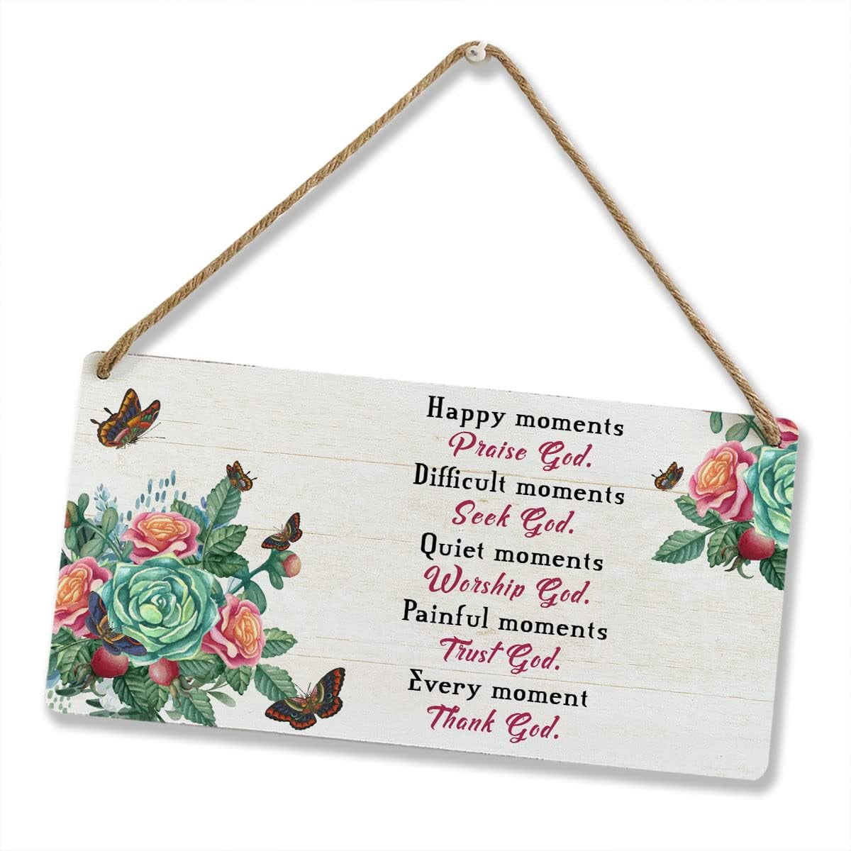 Wood Sign 5x10 Inch Country Motivational Wood Signs Happy Moments ...