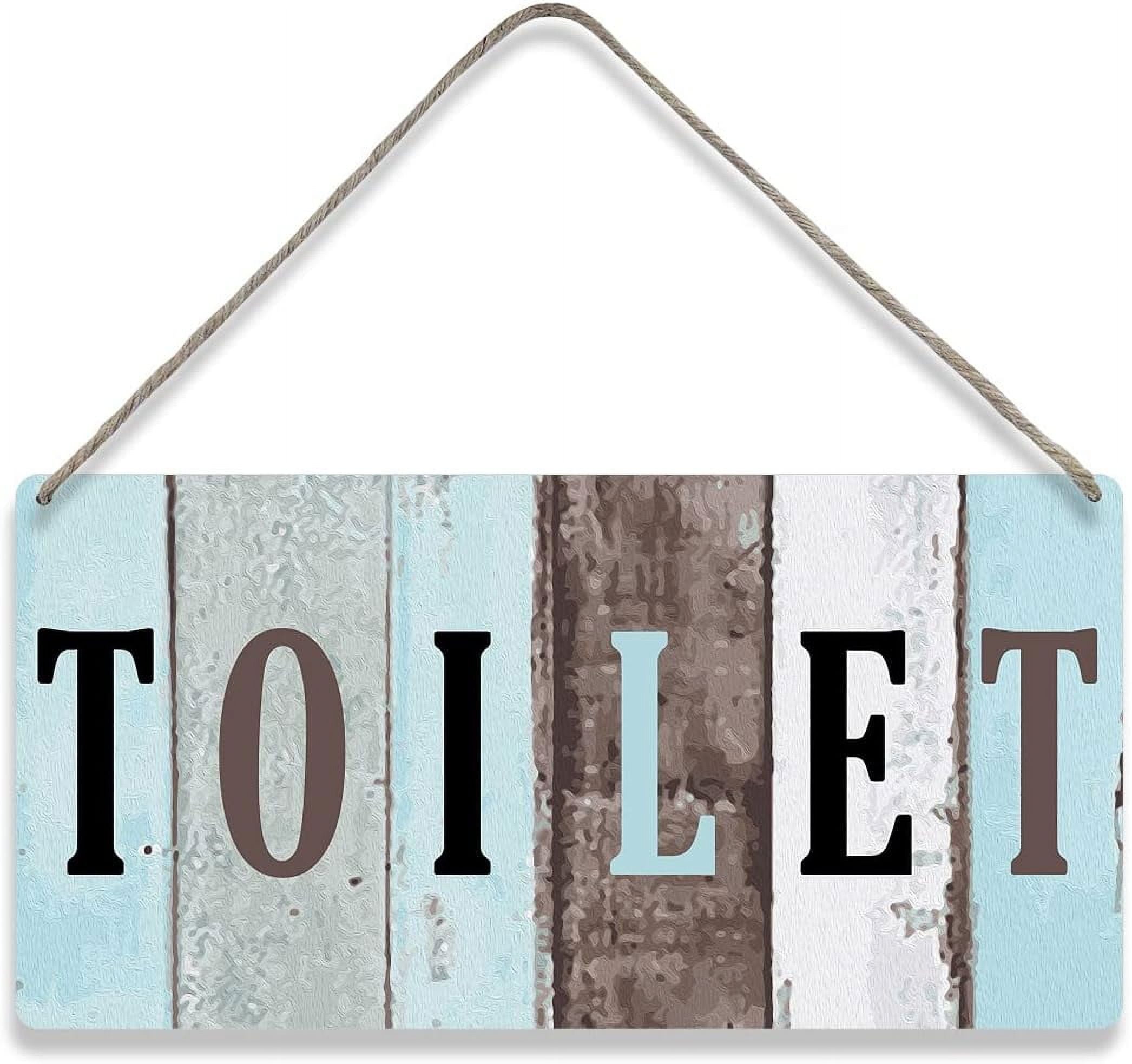 Wood Sign 5x10 Inch Country Style Wood Signs Farmhouse Toilet Wooden ...