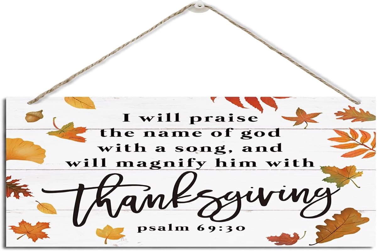 Wood Sign 5x10 Inch Fall Decoration Hanging Wood Plaque Sign Scripture ...