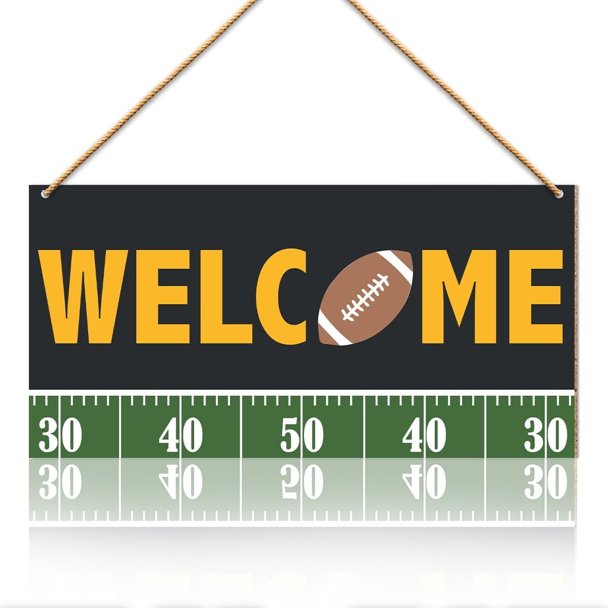 Wood Sign 5x10 Inch Fall Football Welcome Sign Front Door Decor ...