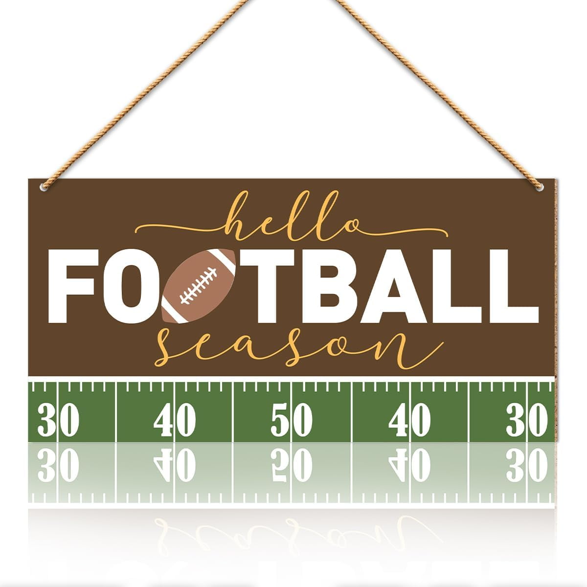 Wood Sign 5x10 Inch Fall Football Welcome Sign Front Door Decor ...