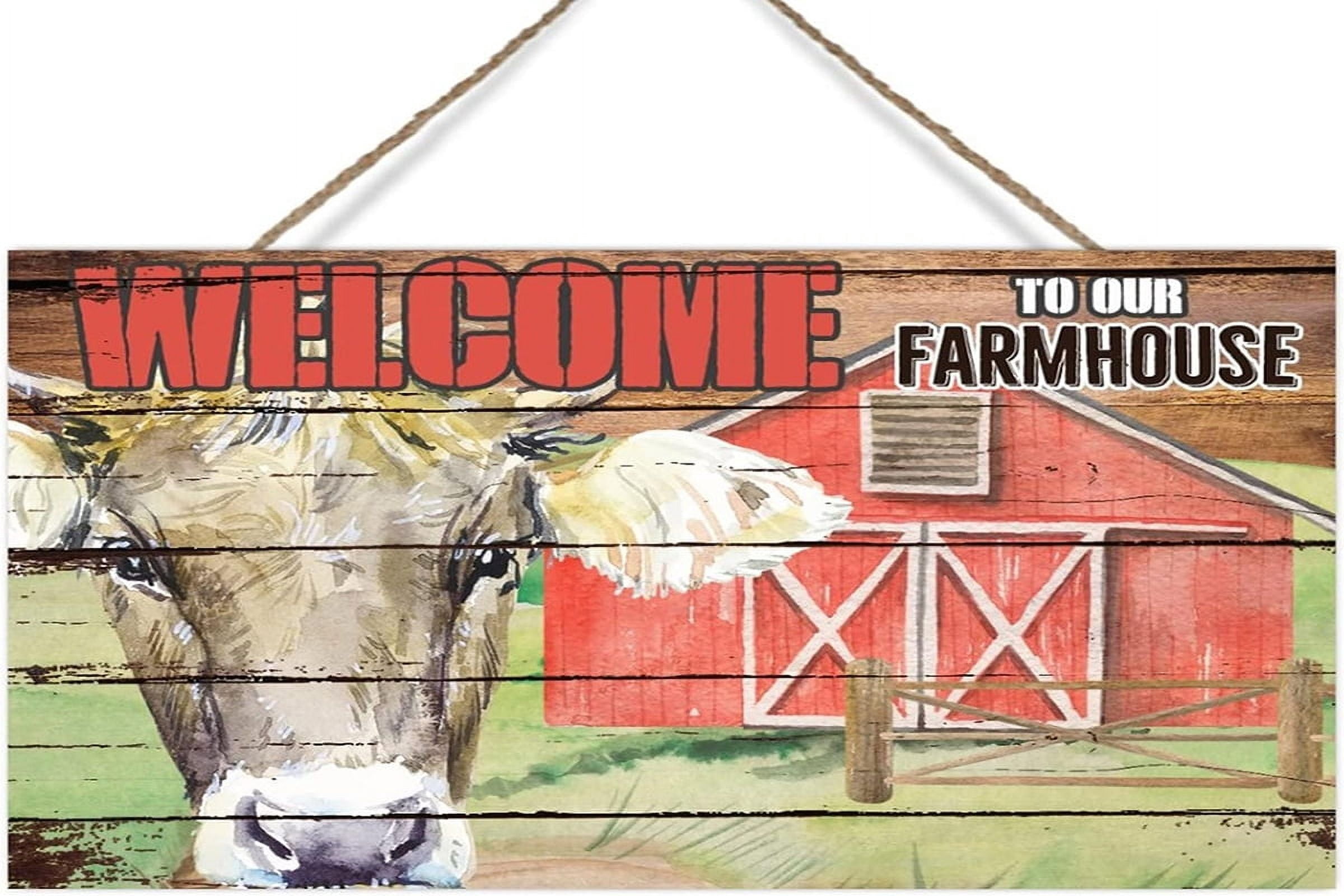 Wood Sign 5x10 Inch Farmhouse Sign Plaque Welcome To Our Farmhouse ...