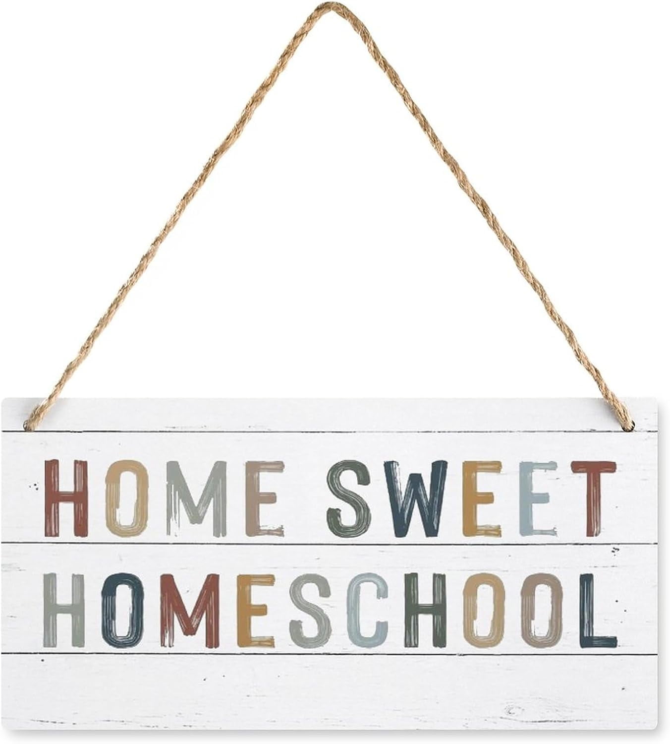 Wood Sign 5x10 Inch Farmhouse Style Wood Sign Home Sweet Homeschool ...