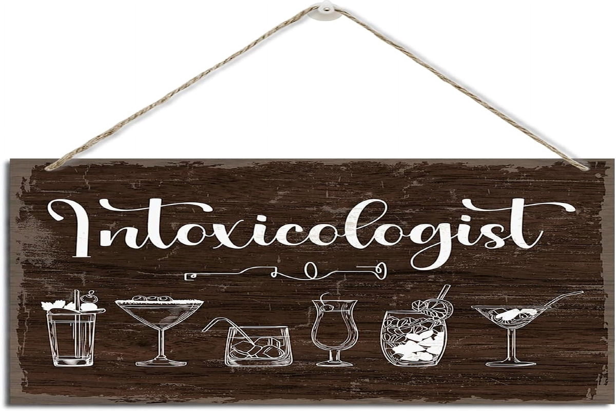 Wood Sign 5x10 Inch Funny Drinking Sign Intoxicologist Sign Rustic ...