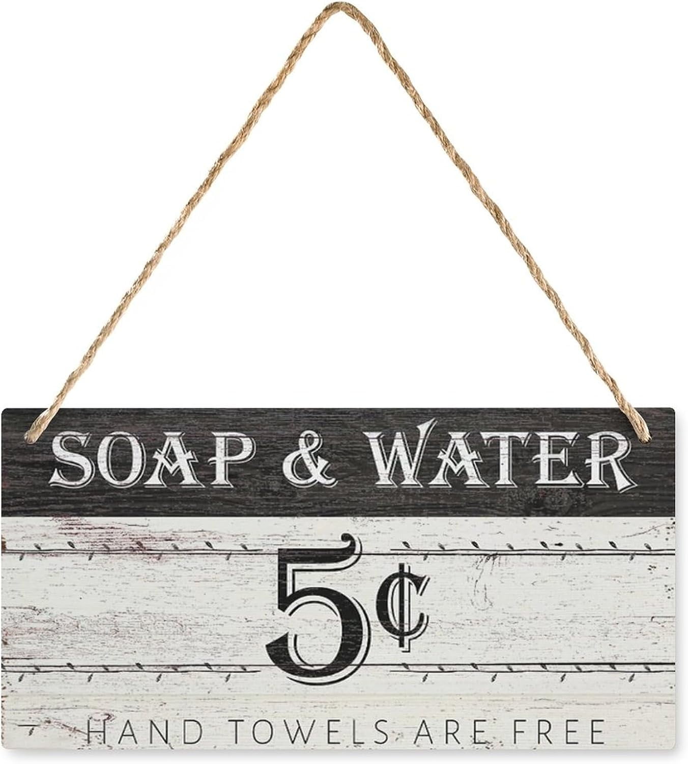 Wood Sign 5x10 Inch Funny Farmhouse Style Wood Sign Bathroom Sign Mason ...