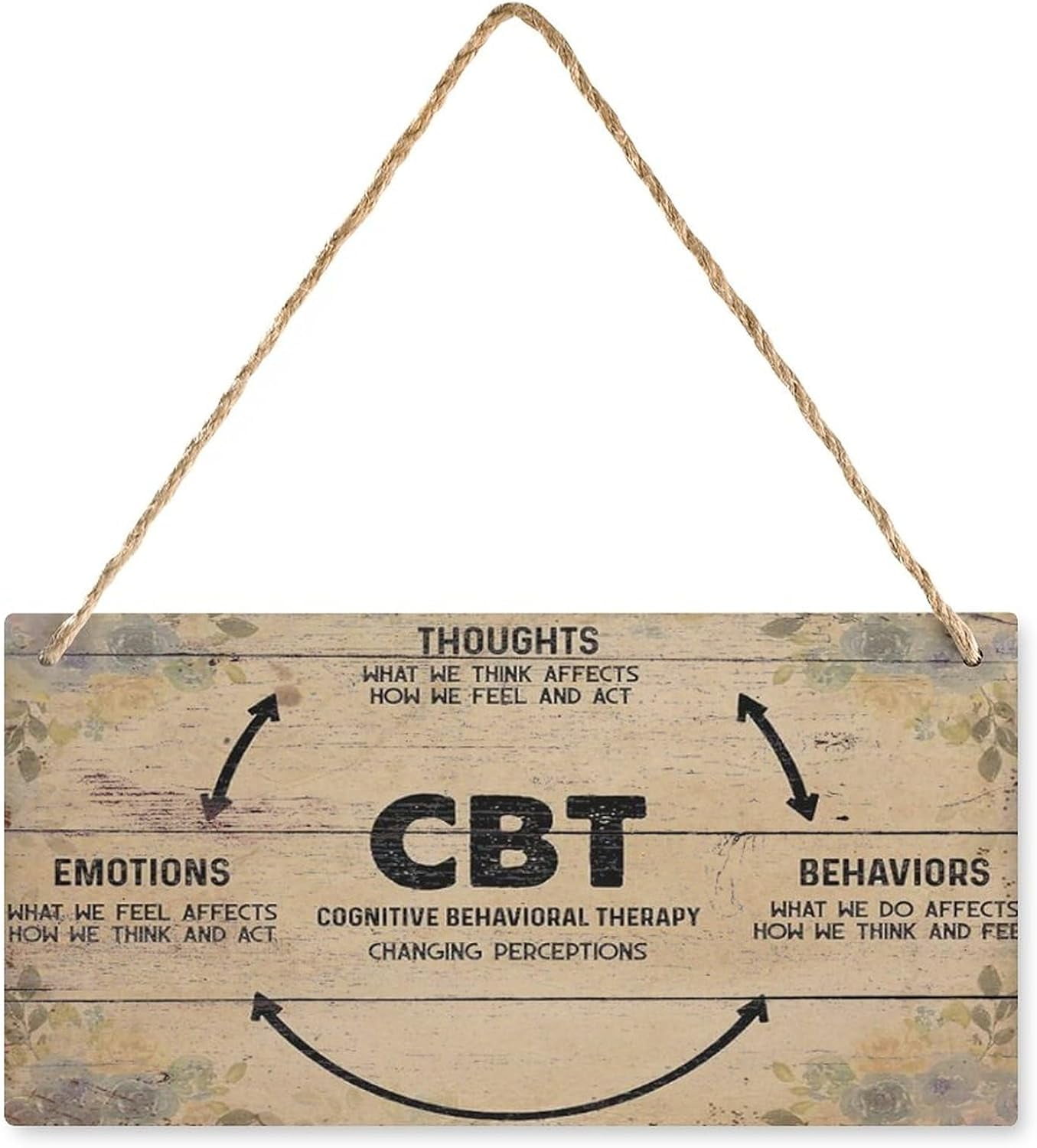 Wood Sign 5x10 Inch Funny Farmhouse Style Wood Sign Cbt Cognitive ...