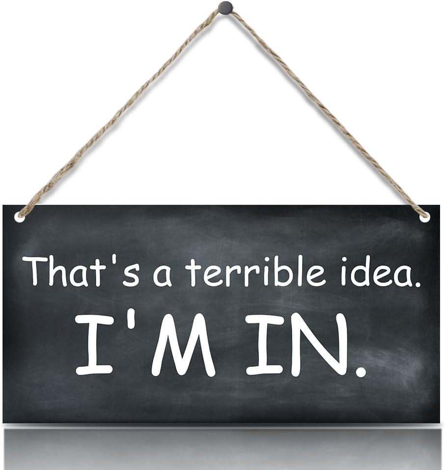 Wood Sign 5x10 Inch Funny Office Rustic Hanging Wooden Signs Humorous ...