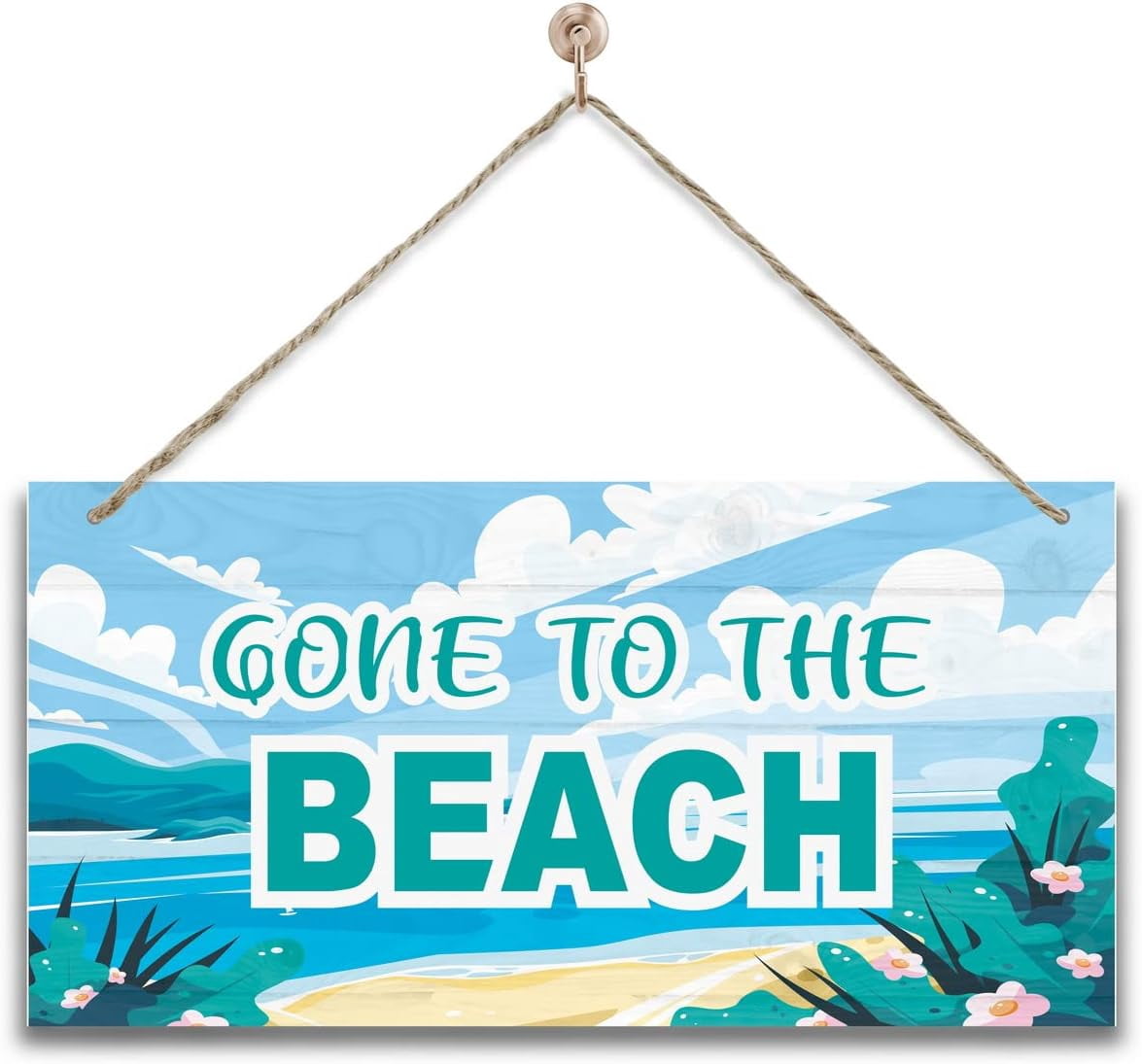 Wood Sign 5x10 Inch Gone To The Beach Wood Signs Beach House Welcome ...