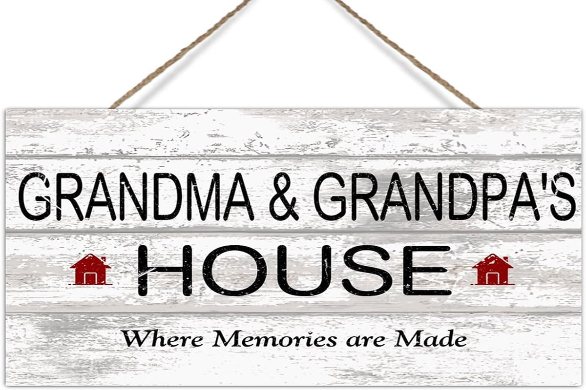 Wood Sign 5x10 Inch Grandma & Grandpa'S House Sign Where Memories Are ...
