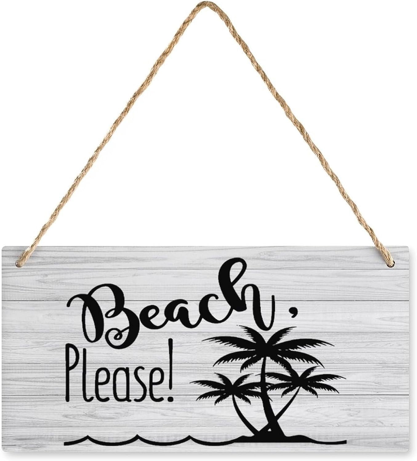 Wood Sign 5x10 Inch Hanging Wood Signs Beach Please Hanging Wooden Door ...