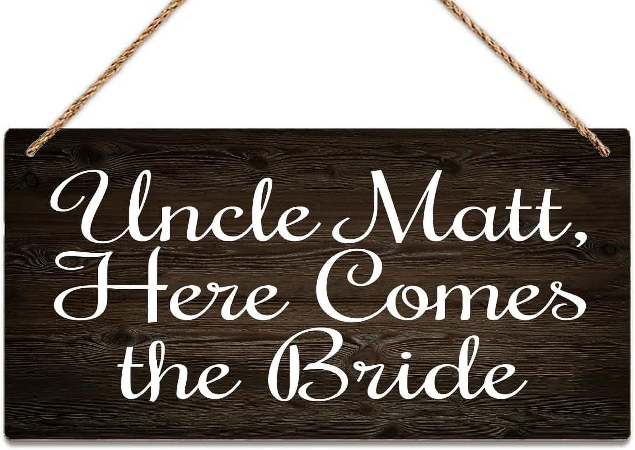 Wood Sign 5x10 Inch Hanging Wood Signs Here Comes The Bride Sign ...