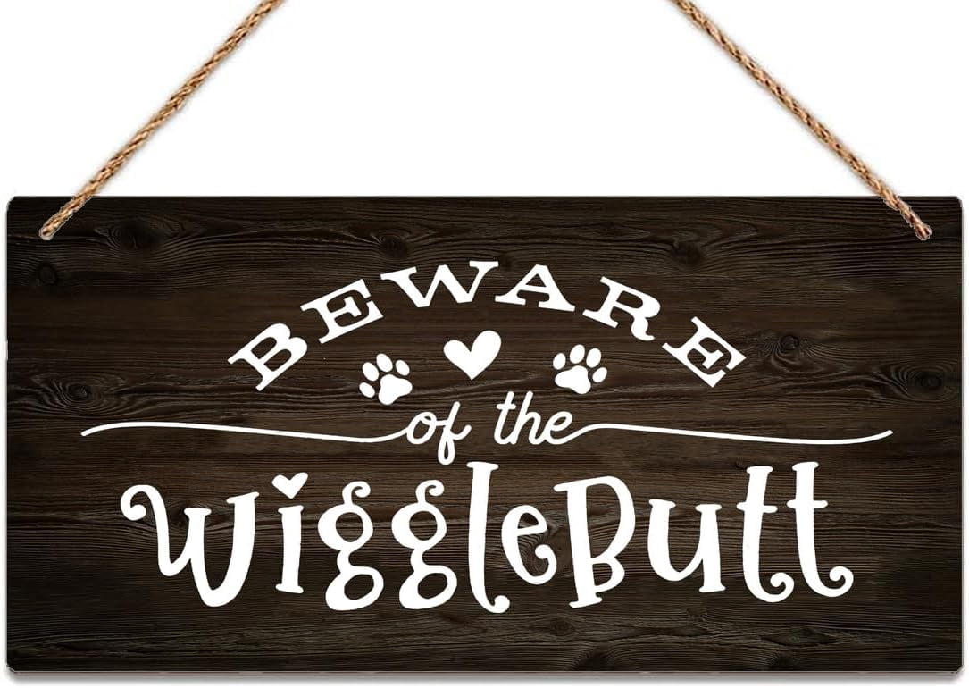 Wood Sign 5x10 Inch Hanging Wood Signs Dog Sign Beware Of The ...