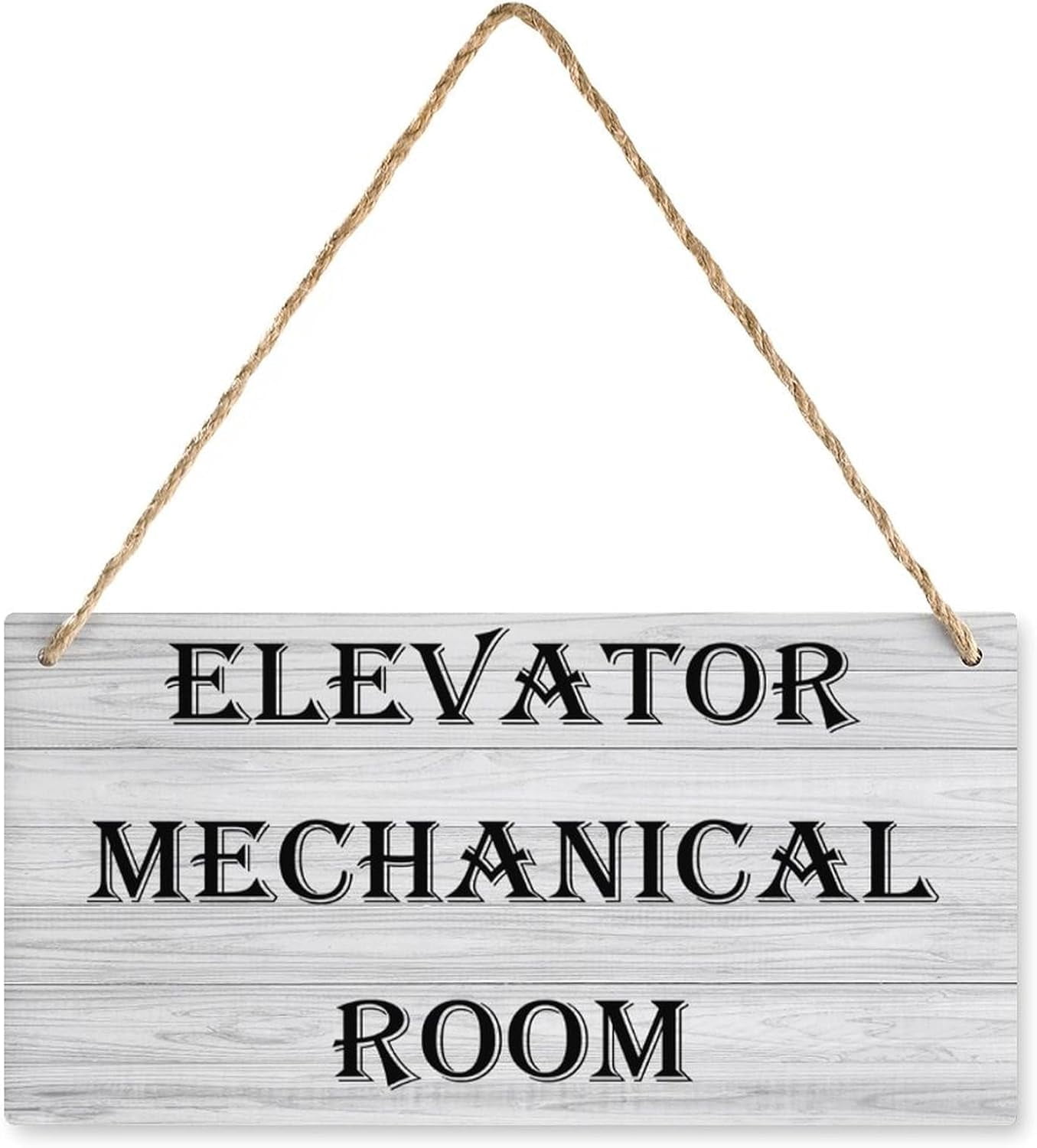 Wood Sign 5x10 Inch Hanging Wood Signs Elevator Mechanical Room Wooden ...