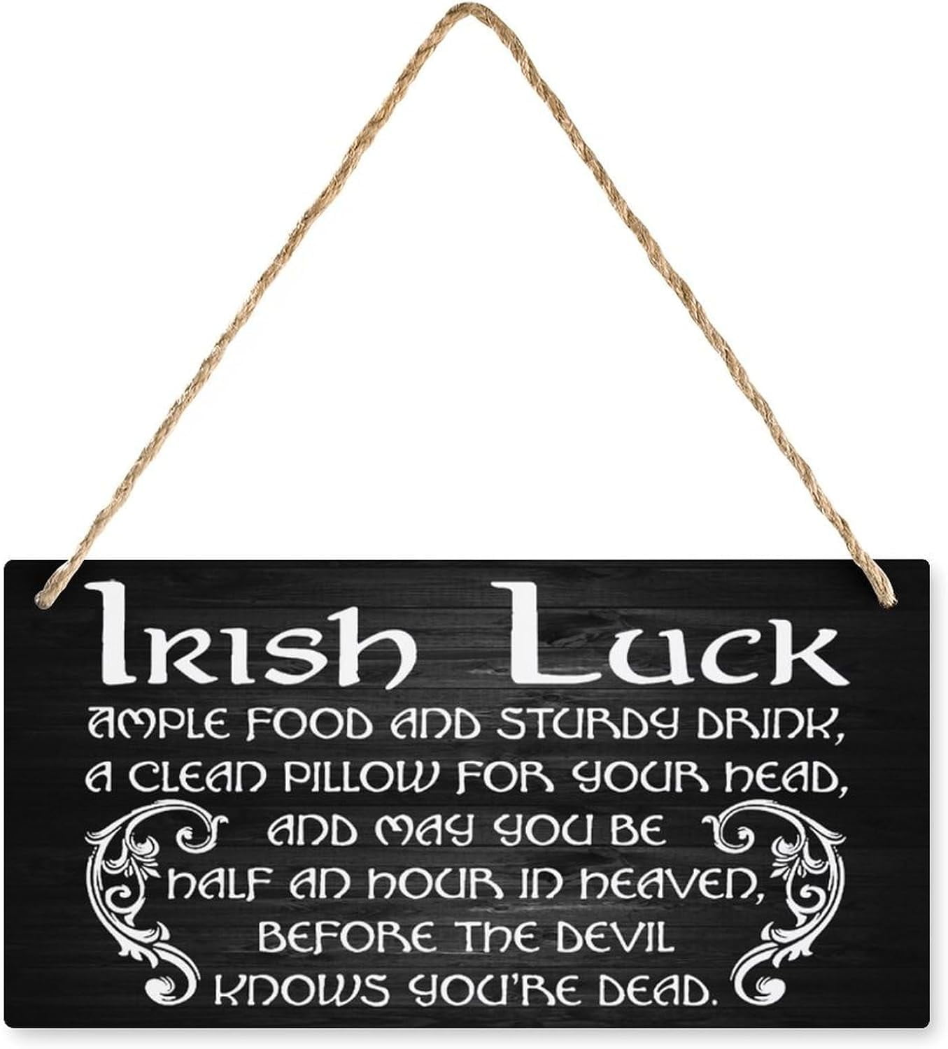 Wood Sign 5x10 Inch Hanging Wood Signs Irish Luck Ample Food And Sturdy ...
