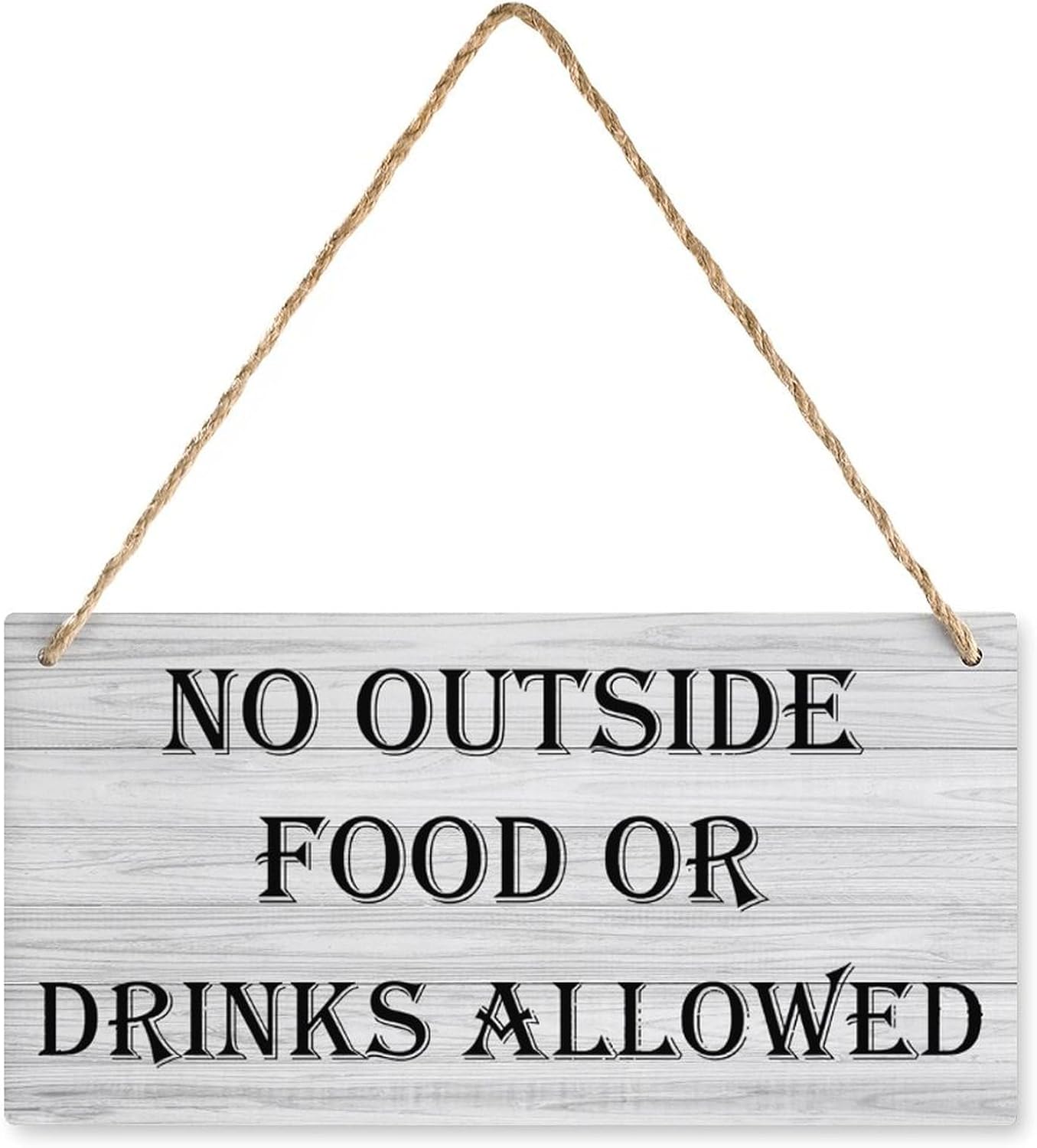 Wood Sign 5x10 Inch Hanging Wood Signs No Outside Food Or Drinks ...