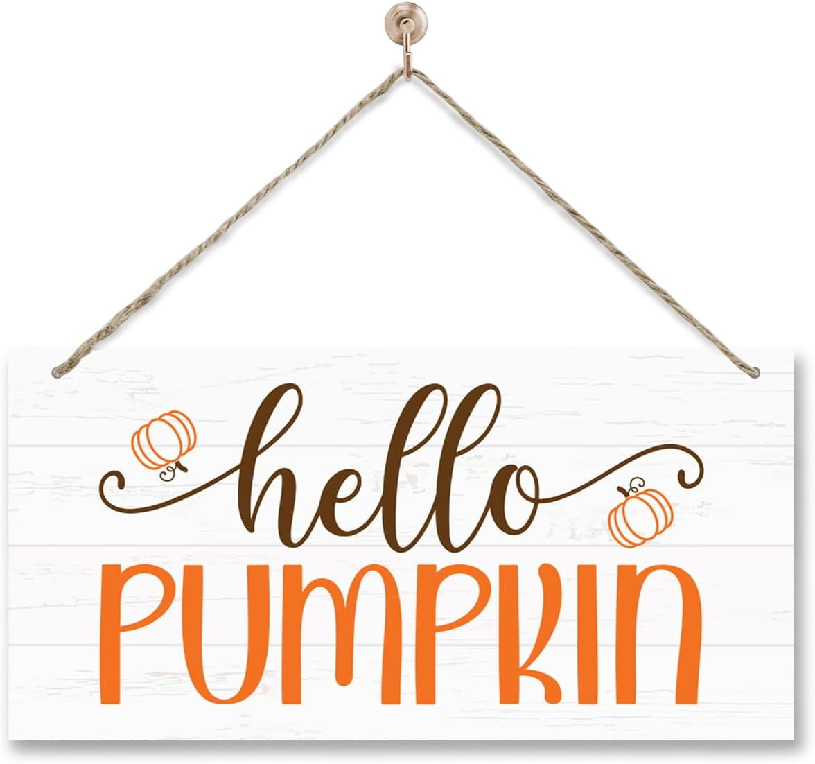 Wood Sign 5x10 Inch Hello Pumpkin Sign Autumn Decor Sign Door Sign ...