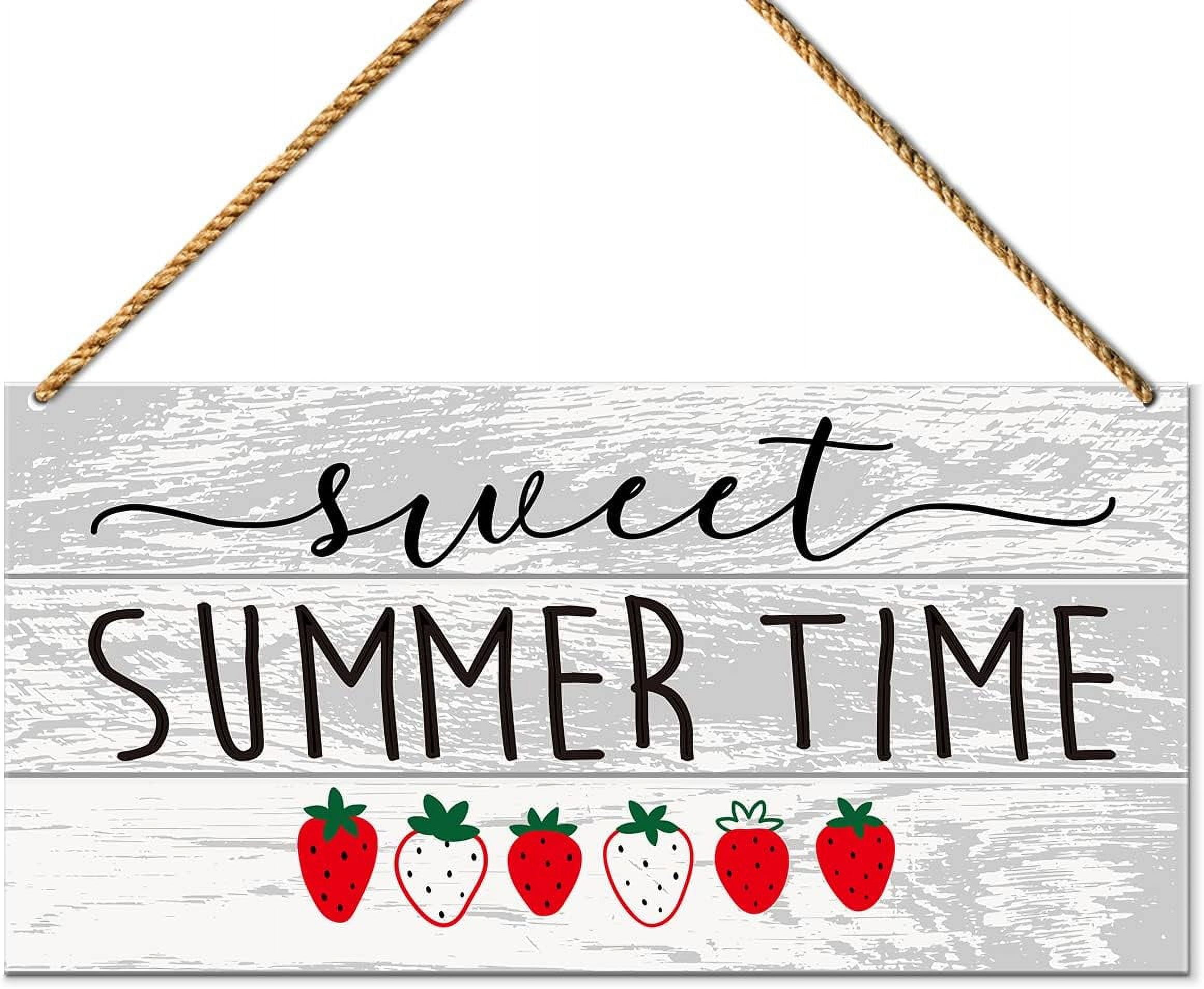 Wood Sign 5x10 Inch Hello Summer Wood Signs Sweet Summer Time Farmhouse ...