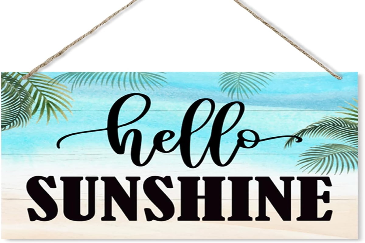 Wood Sign 5x10 Inch Hello Sunshine Wood Sign Beach Decor Summer Decor ...