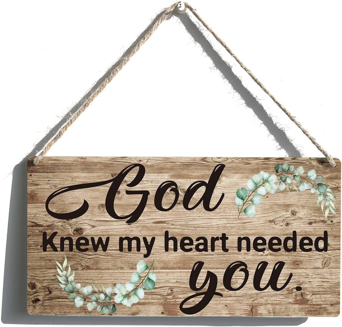 Wood Sign 5x10 Inch Inspirational Wood Signs Farmhouse God Knew My ...