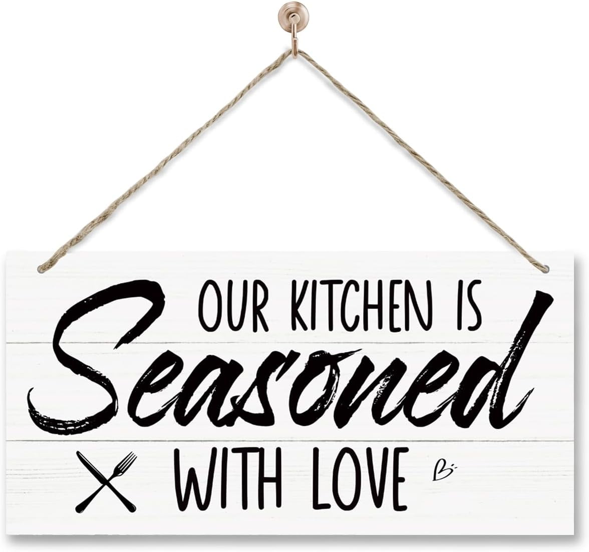Wood Sign 5x10 Inch Our Kitchen With Love Sign Kitchen Door Sign ...