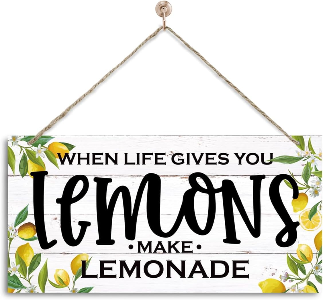 Wood Sign 5x10 Inch Lemon Decor When Life Gives You Lemons Make ...