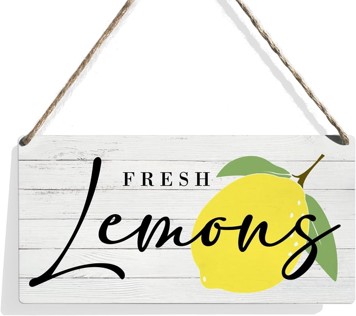 Wood Sign 5x10 Inch Lemon Wooden Rustic Signs Home Wall Decor Country ...