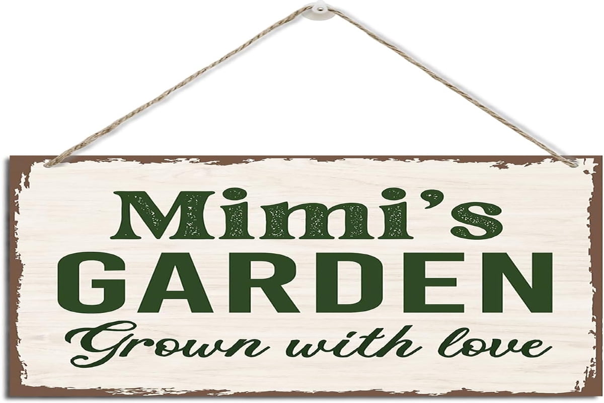Wood Sign 5x10 Inch Mimi'S Garden Sign Beautiful Gift For Mimi Hanging ...