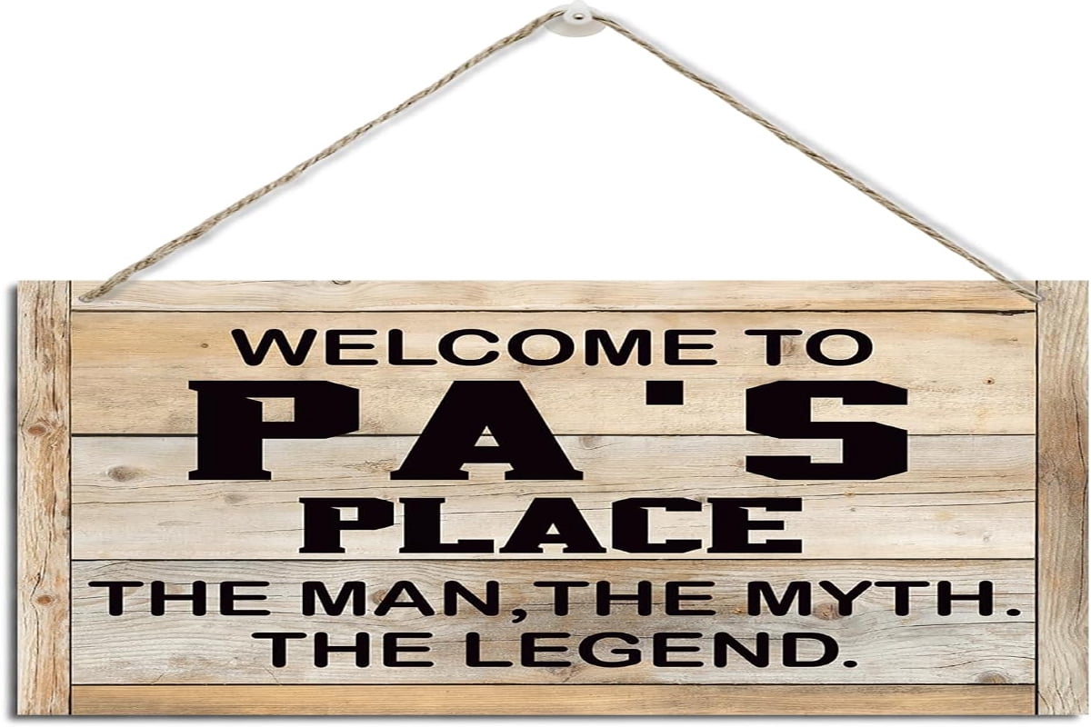 Wood Sign 5x10 Inch Pa Gifts Welcome To Pa'S Place Sign Gift Rustic ...