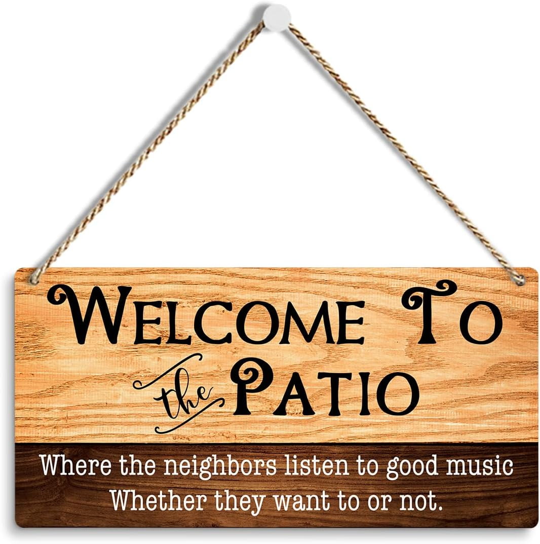 Wood Sign 5x10 Inch Patio Signs And Decor Outdoor Patio Signs Wall ...