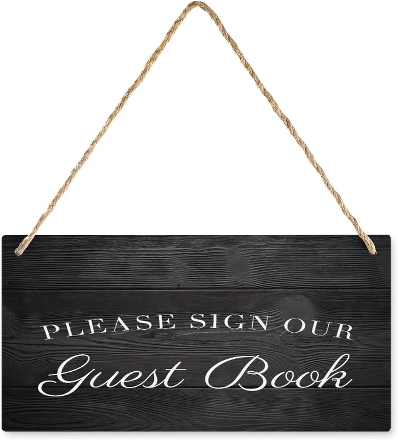 Wood Sign 5x10 Inch Please Sign The Guest Book Wedding Wooden Oak ...