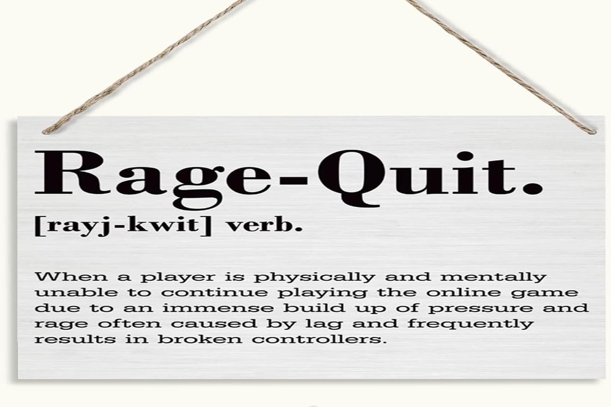 Wood Sign 5x10 Inch Rage Quit Sign Gaming Decor Hanging Wooden Plaques ...