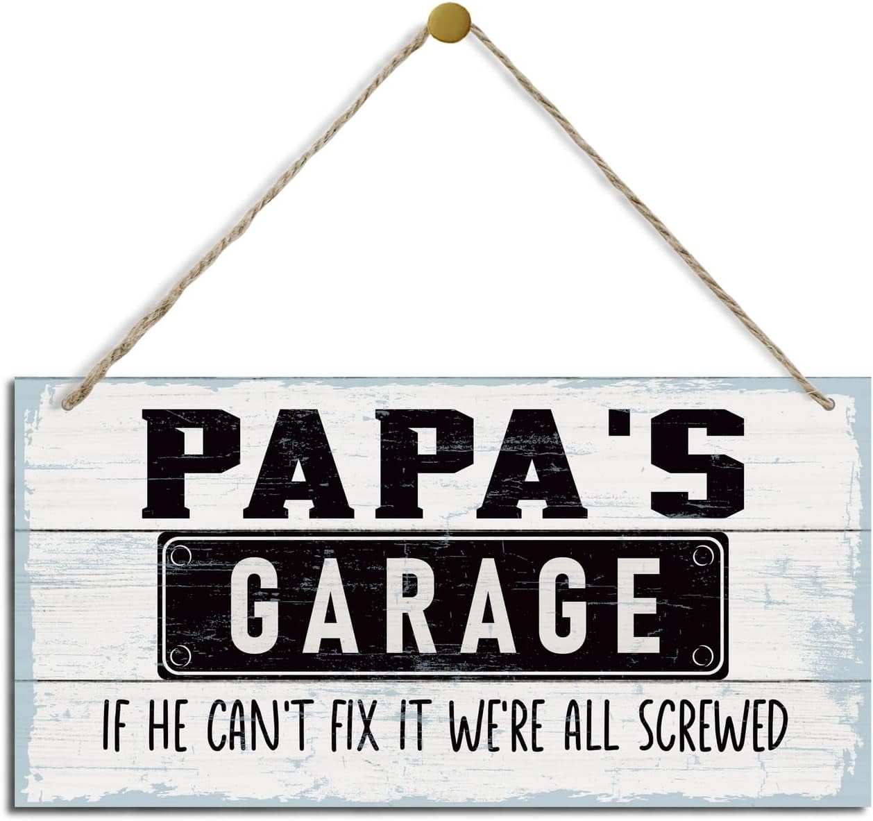 Wood Sign 5x10 Inch Rustic Decor Sign Vintage Style Papa'S Garage Decor ...