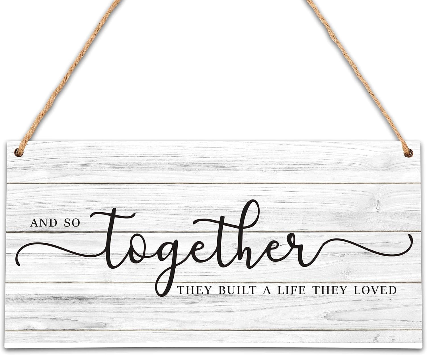 Wood Sign 5x10 Inch Rustic Hanging Wall Sign And So Together They Built ...
