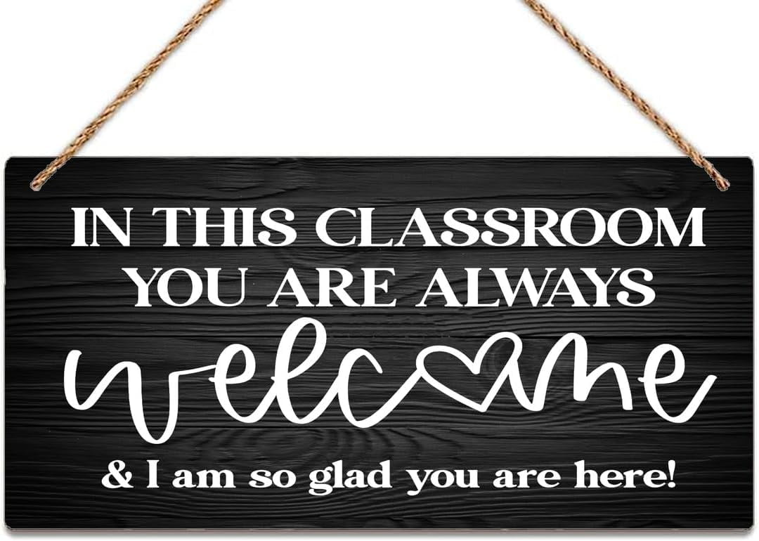 Wood Sign 5x10 Inch Rustic Hanging Wood Signs In This Classroom You Are ...