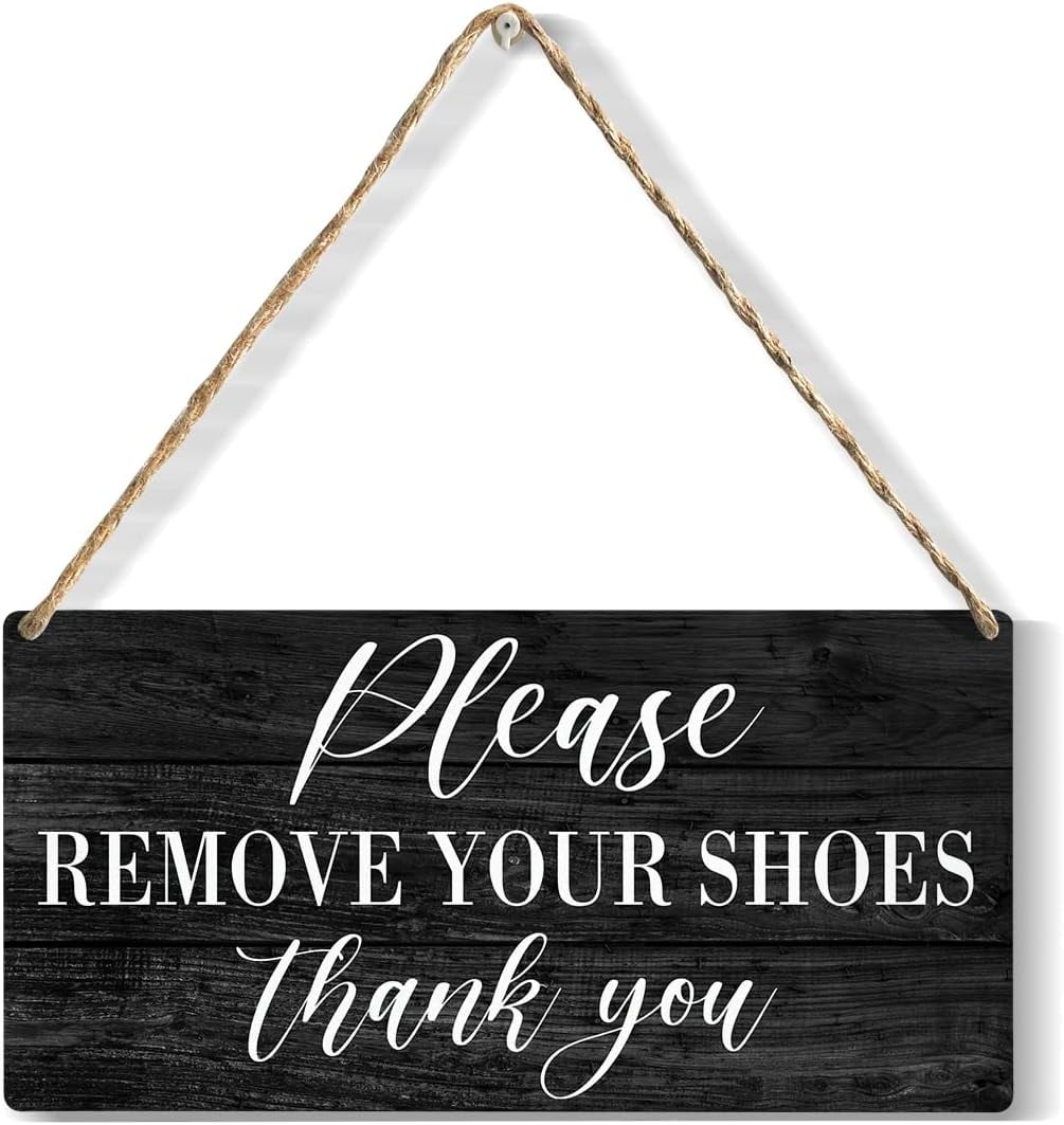 Wood Sign 5x10 Inch Rustic Shoes Off Wood Signs Please Remove Your ...