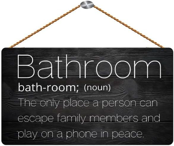 Wood Sign 5x10 Inch Rustic Toilet Wooden Signs Bathroom Definition Sign ...