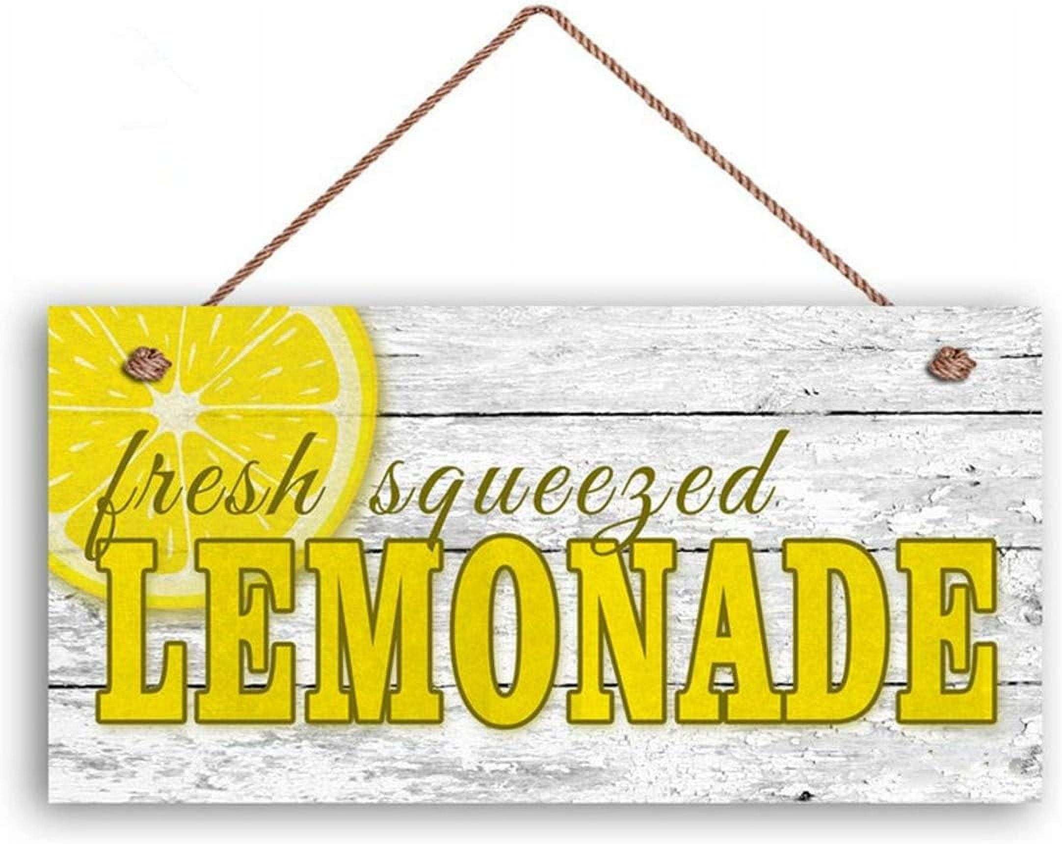 Wood Sign 5x10 Inch Rustic White Wood Signs Fresh Squeezed Lemonade ...