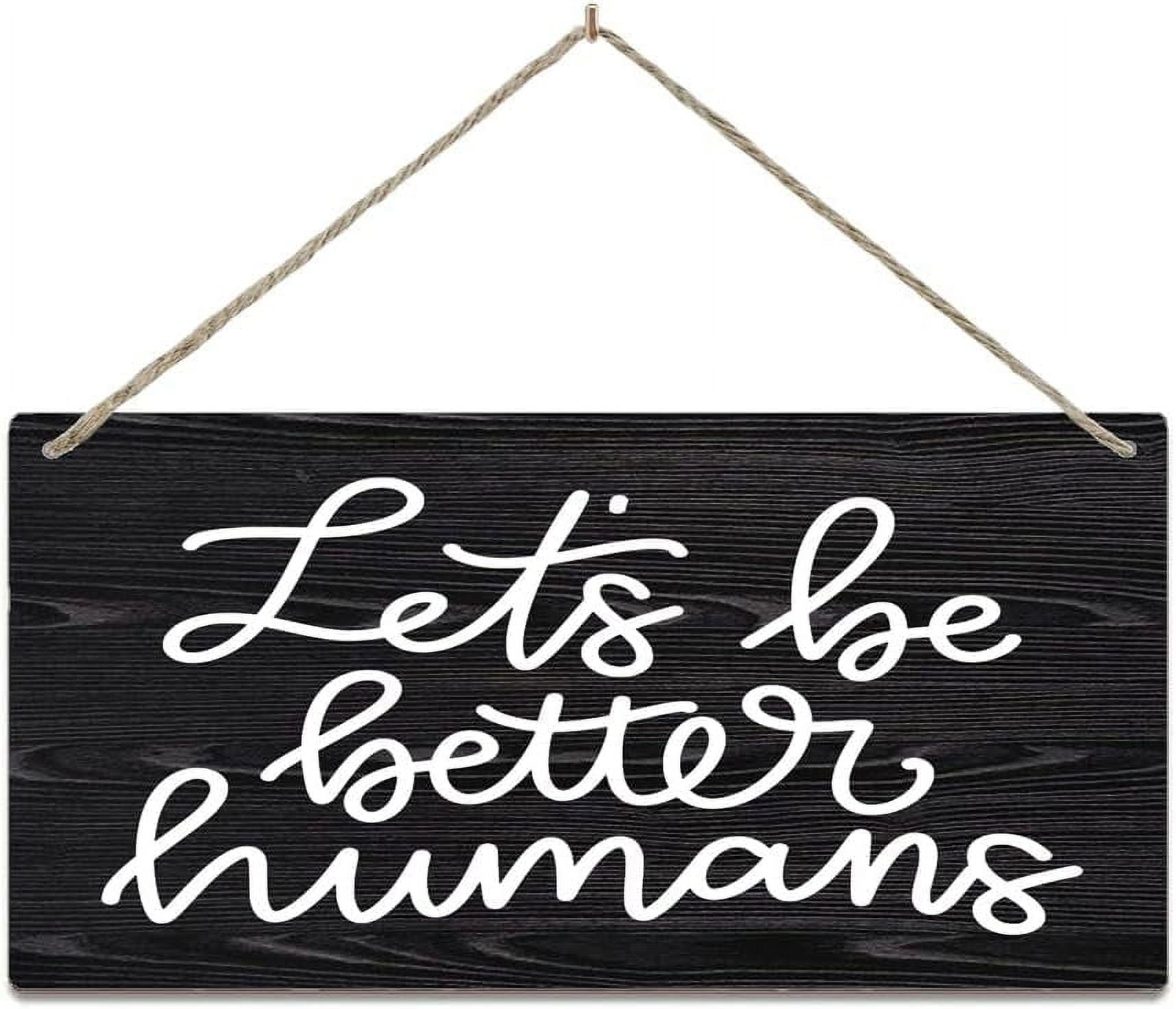 Wood Sign 5x10 Inch Rustic Wooden Door Hanging Wall Art Sign Let'S Be ...