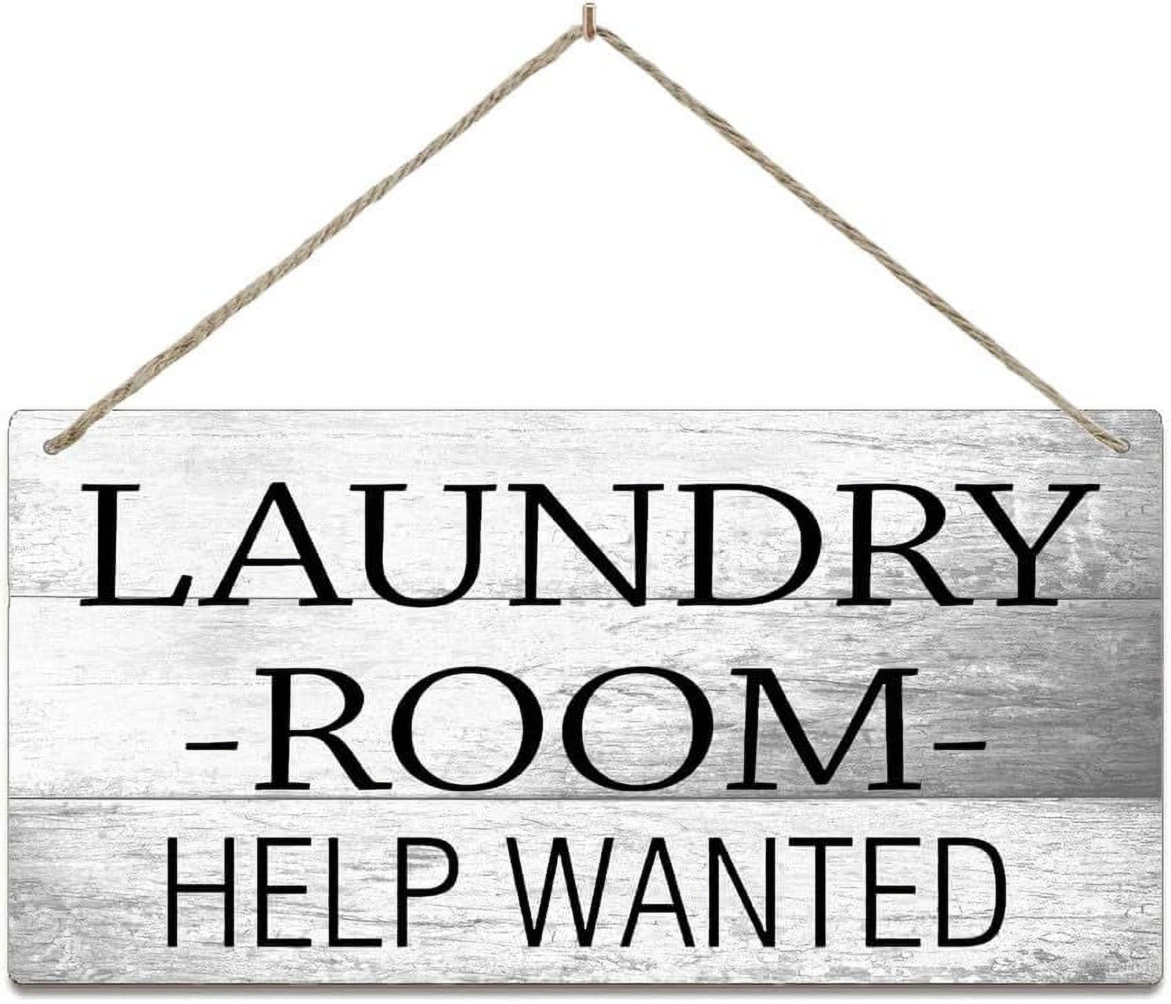 Wood Sign 5x10 Inch Rustic Wooden Door Hanging Wall Art Sign Laundry ...