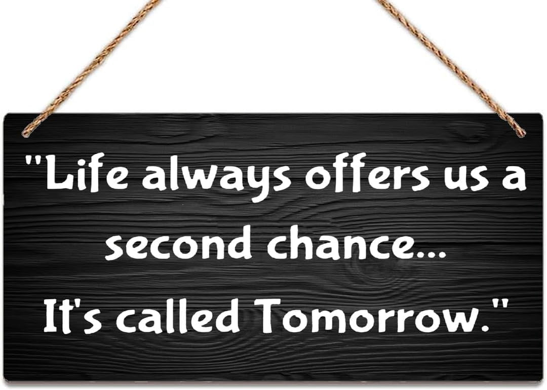Wood Sign 5x10 Inch Rustic Wooden Door Hanging Wall Art Sign Life ...